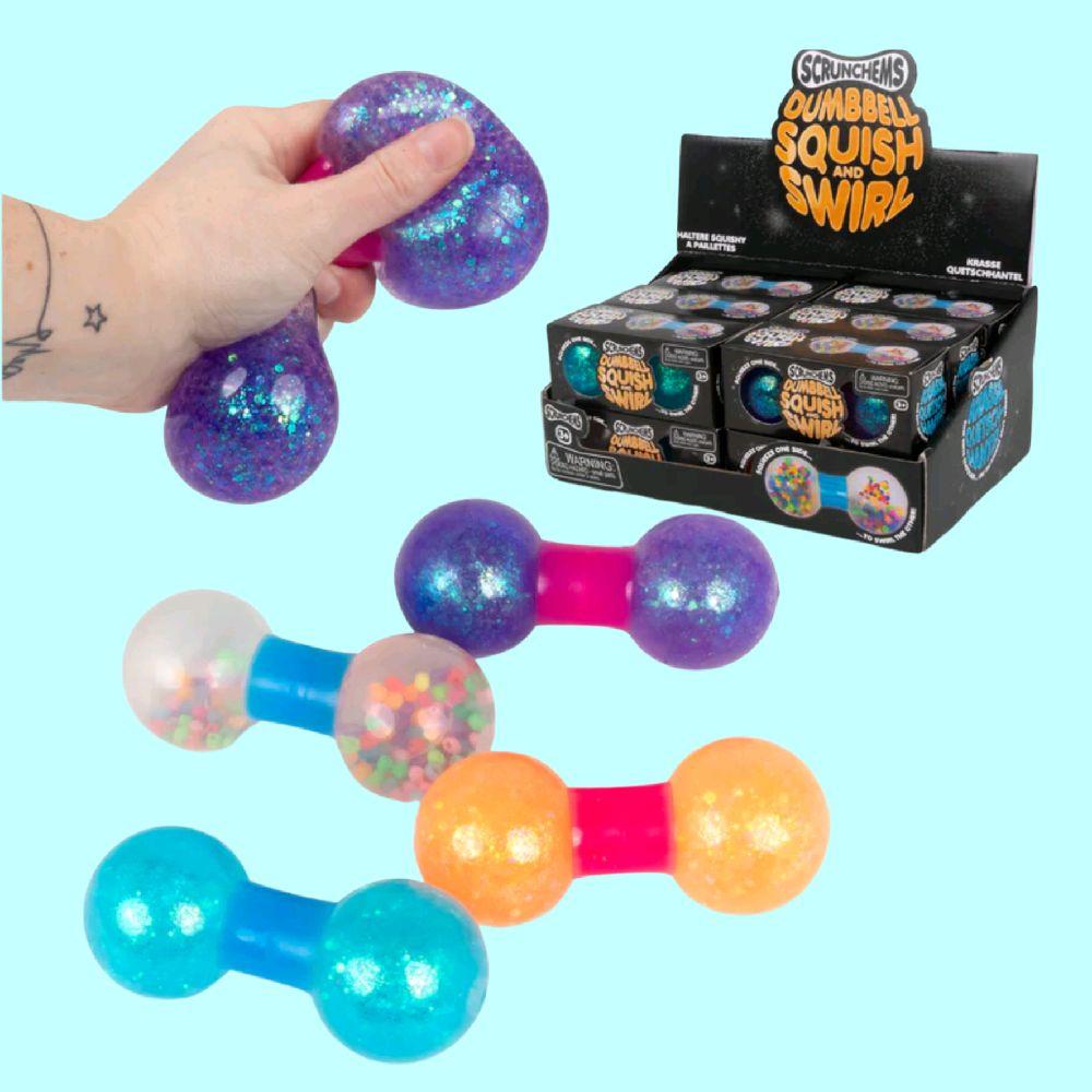 Scrunchems Dumbbell Squish and Swirl Fidget Stress Ball Anxiety Relief ...