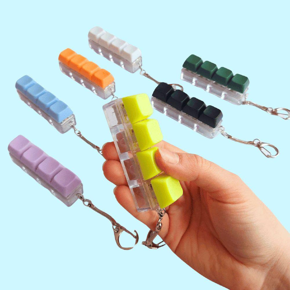 Keyboard Fidget Keychain - tactile sensory fidget stress reliever ...